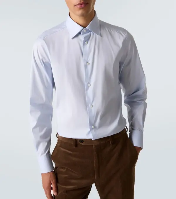 Zegna Cotton-blend Shirt - Blue