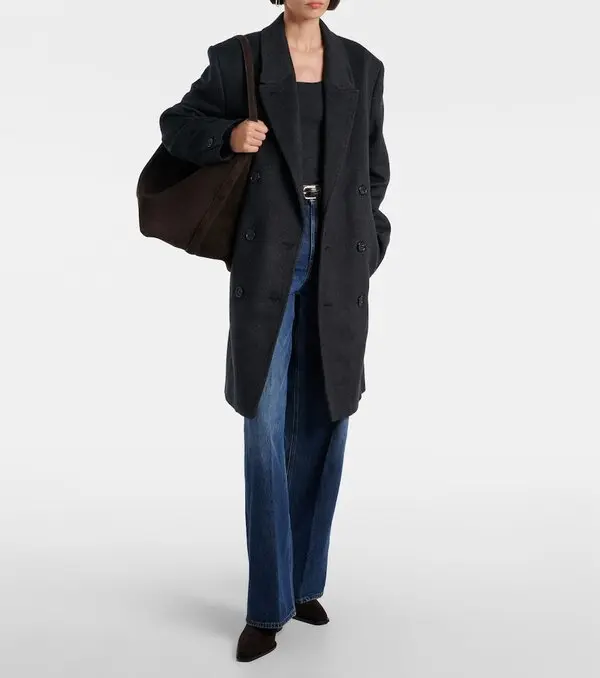 TOTEME Compact Wool-blend Sweater Charcoal Melange