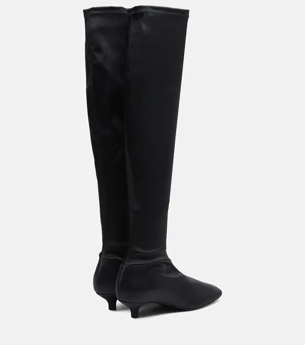 TOTEME Satin Knee-high Boots - Black