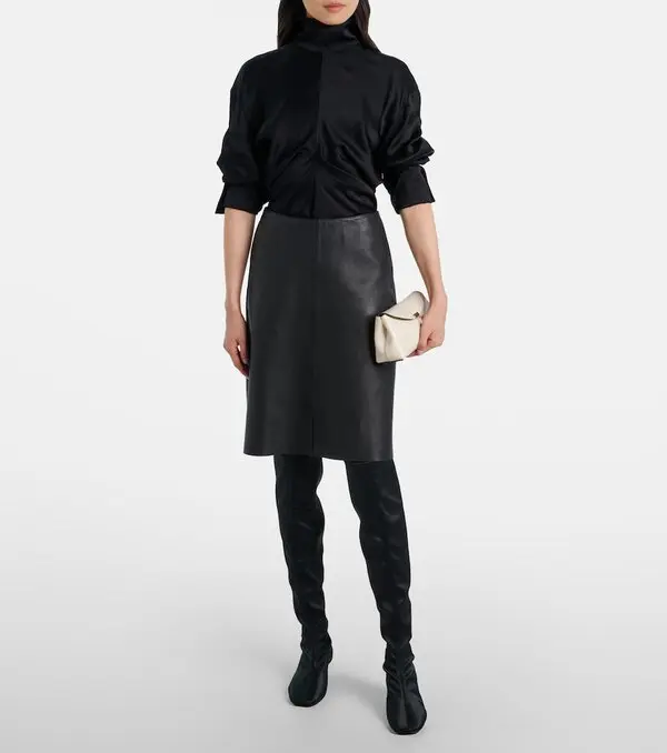 TOTEME Satin Knee-high Boots - Black