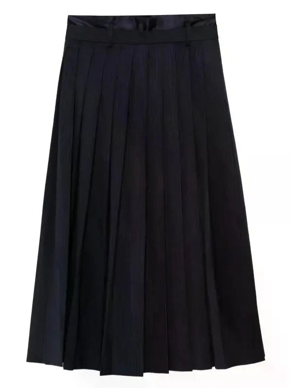 Sandro Pinstripe Pleated Midi Skirt