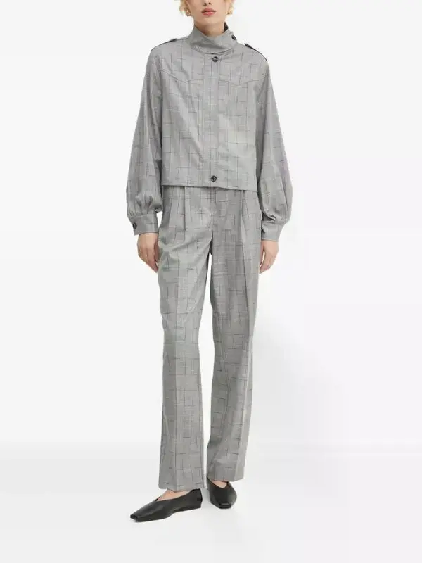 BRUUNS BAZAAR Check Pattern Pleated Trousers