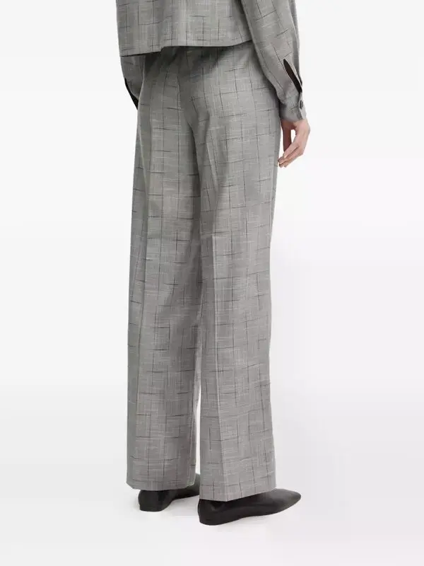 BRUUNS BAZAAR Check Pattern Pleated Trousers