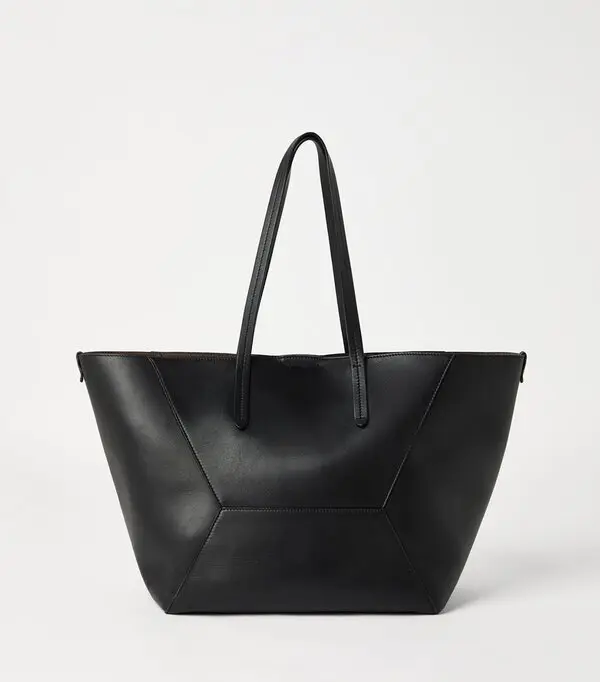 Brunello Cucinelli Calfskin Bc Duo Tote Bag - Black