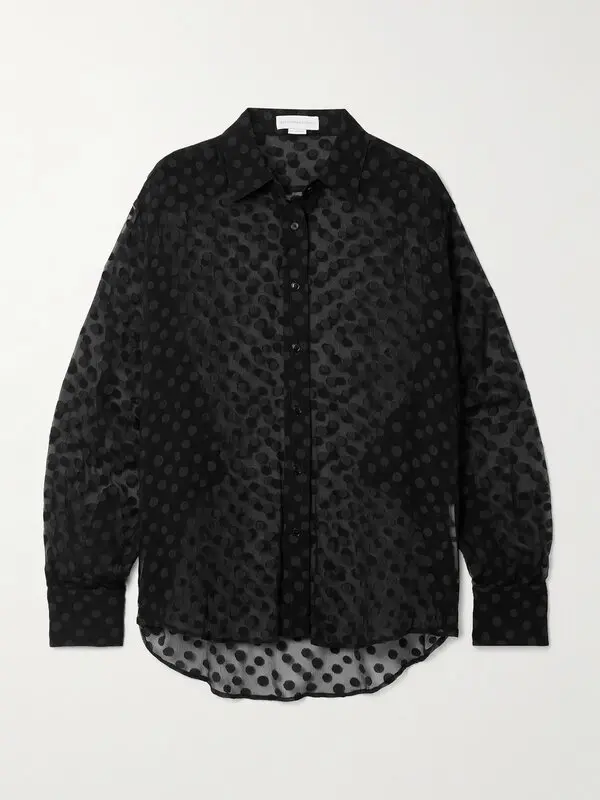 Stella McCartney Polka-dot Silk-blend Crepon Shirt