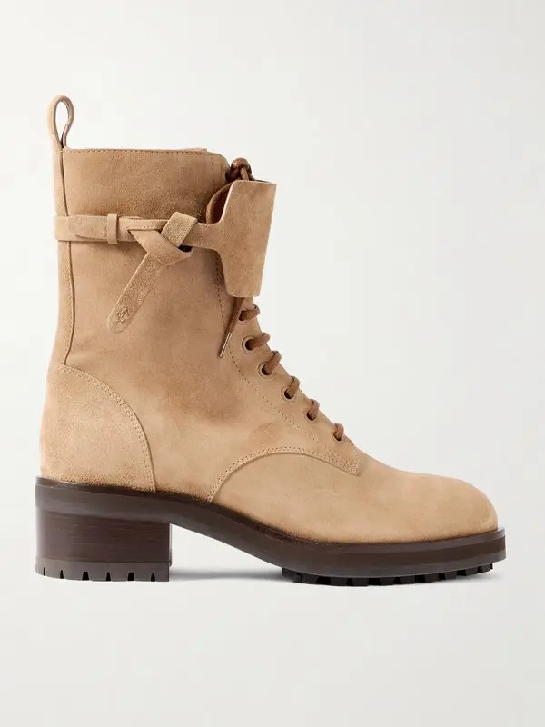 JIMMY CHOO Rosabel 55 Suede Combat Ankle Boots