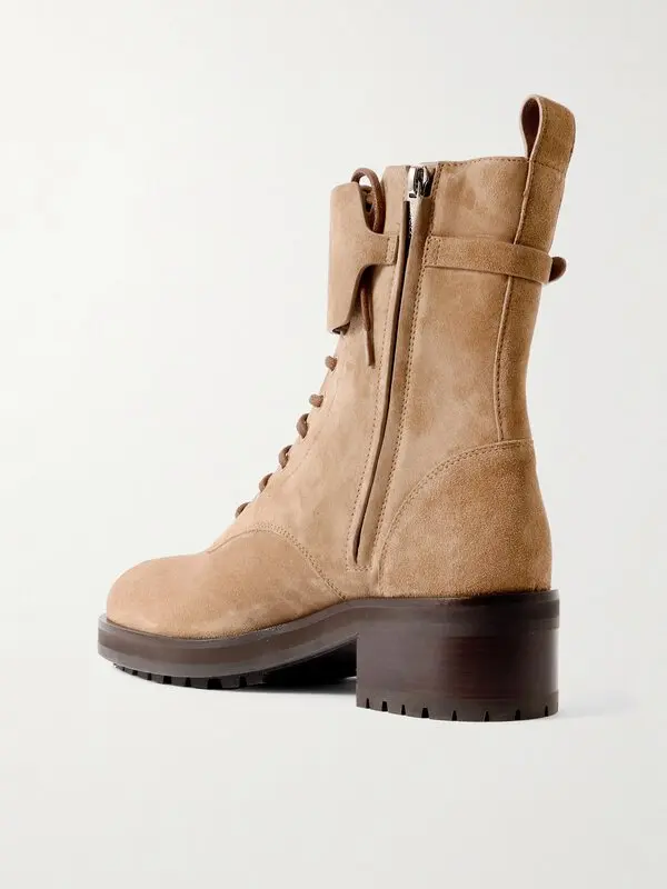 JIMMY CHOO Rosabel 55 Suede Combat Ankle Boots