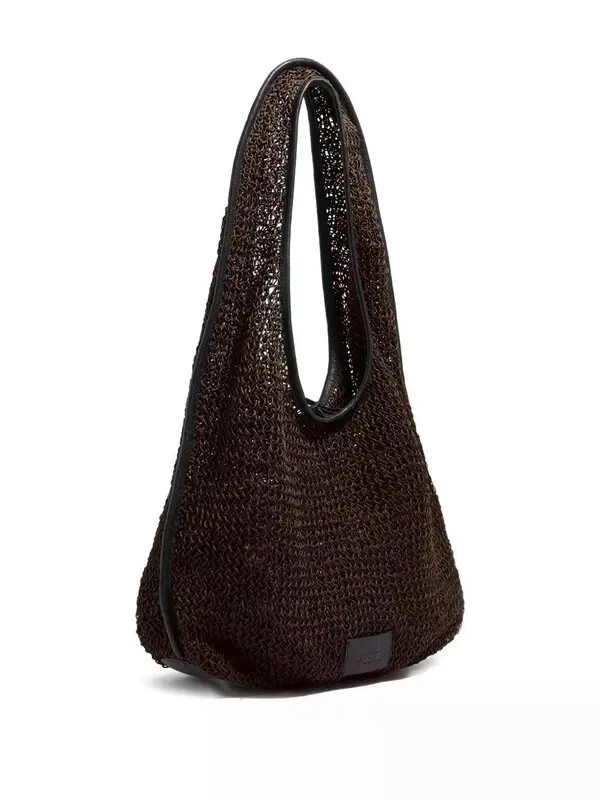 Bimba Y Lola Woven Shoulder Bag With Leather Trim