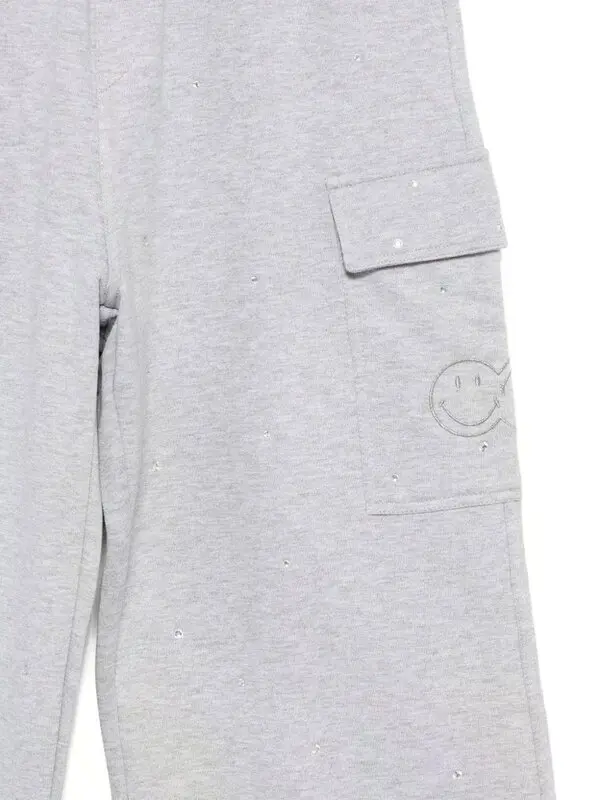 Joshua Sanders Rhinestone Embellished Cotton Cargo Pants - Grey