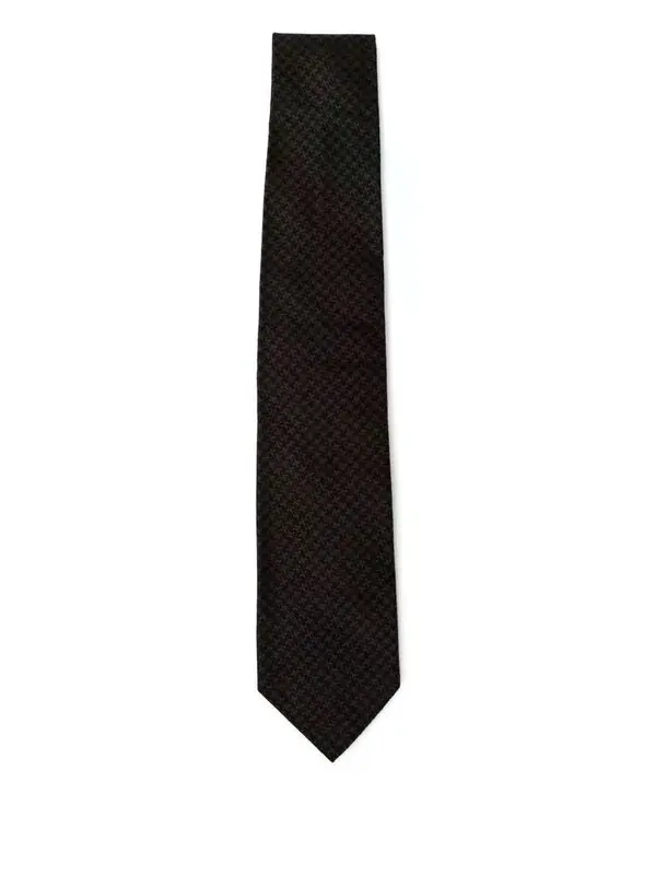 TOM FORD Patterned-jacquard Silk Tie - Brown