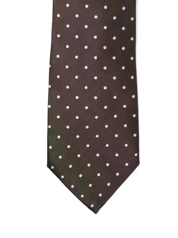 TOM FORD Silk Polka-dot Neck Tie - Brown