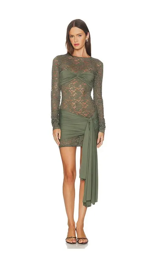 Lioness Midnight Lace Mini Dress - Olive