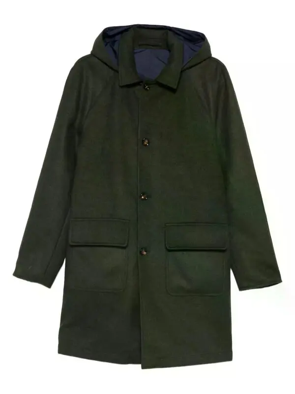 KIRED Hooded Flap-pocket Coat