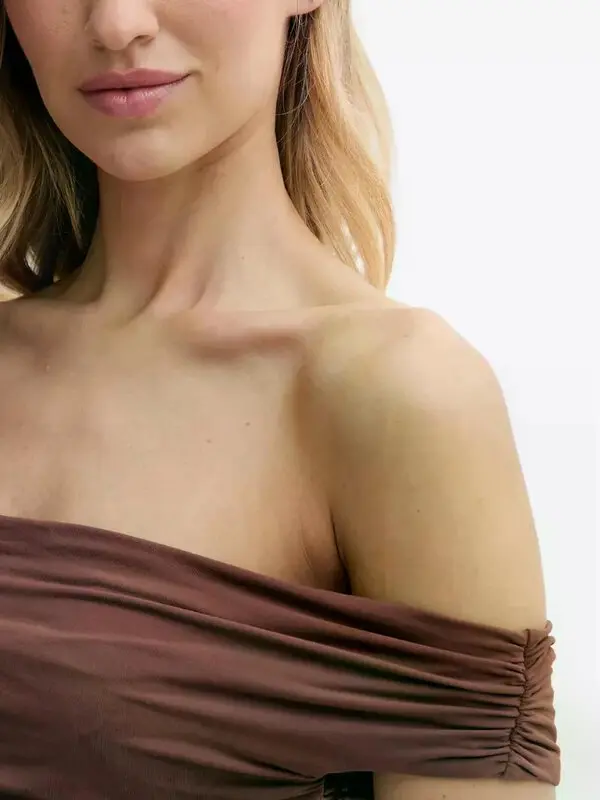 Bond Eye Off-shoulder Side-split Maxi Dress