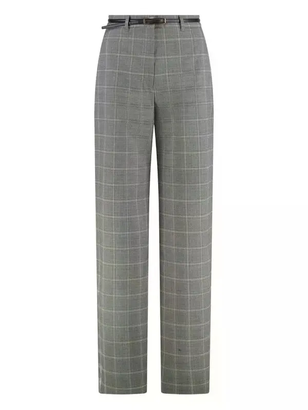 Max Mara Belted Check Pattern Trousers