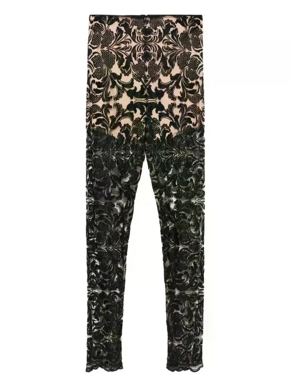 GEMY MAALOUF Floral Lace Trousers - Black