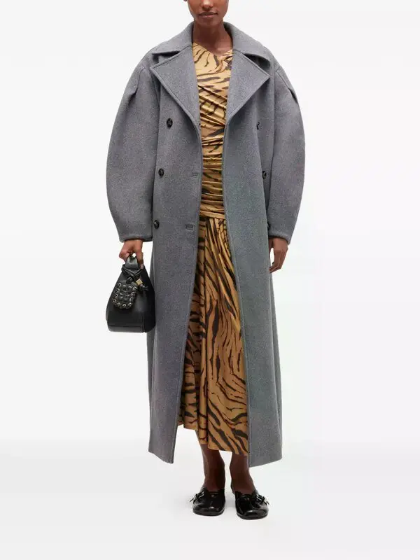 GANNI Balloon-sleeve Double-breasted Coat