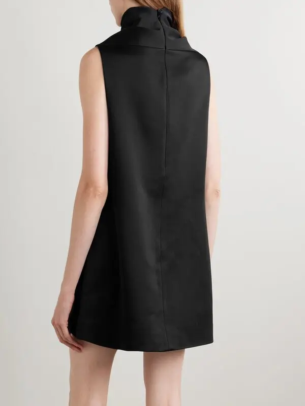 Khaite Daria Satin-crepe Turtleneck Mini Dress