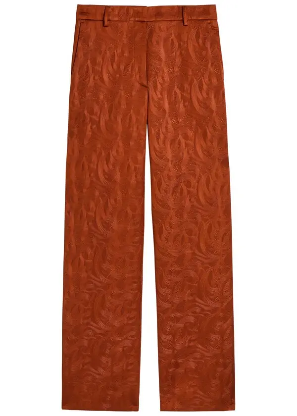 Dries Van Noten Paxy Jacquard Neoprene Trousers - Rust