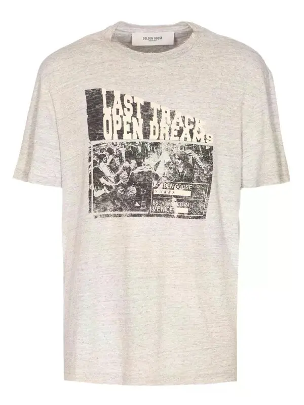 GOLDEN GOOSE Graphic-print Cotton T-shirt - Grey