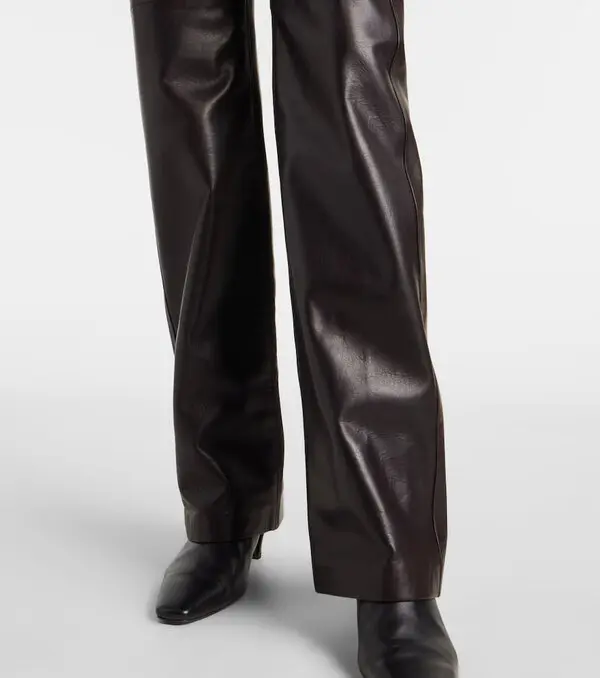 NILI LOTAN Leather Bootcut Trousers