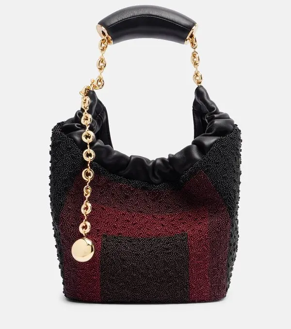 Loewe Squeeze Mini Beaded Leather Top-handle Bag