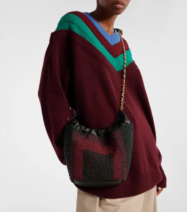 Loewe Squeeze Mini Beaded Leather Top-handle Bag