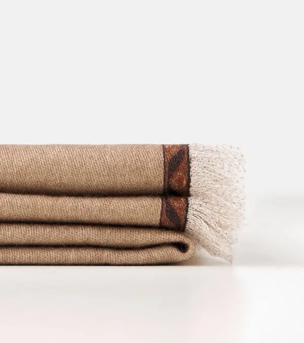 Etro Clergy Pegaso Floral Wool Throw - Brown