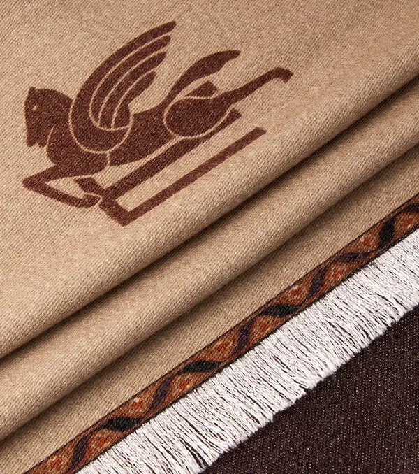 Etro Clergy Pegaso Floral Wool Throw - Brown