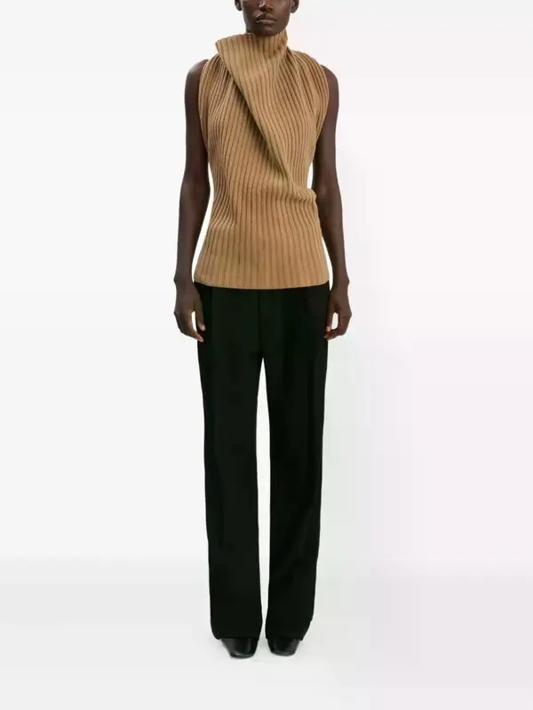 Victoria Beckham Draped Ribbed Top