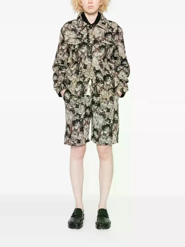 BLESS Cat-print Drawstring Shorts