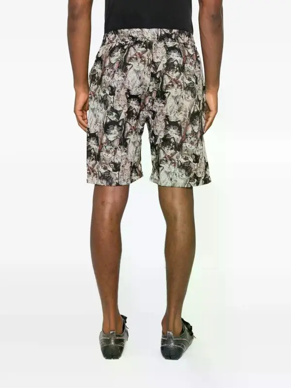 BLESS Cat-print Drawstring Shorts
