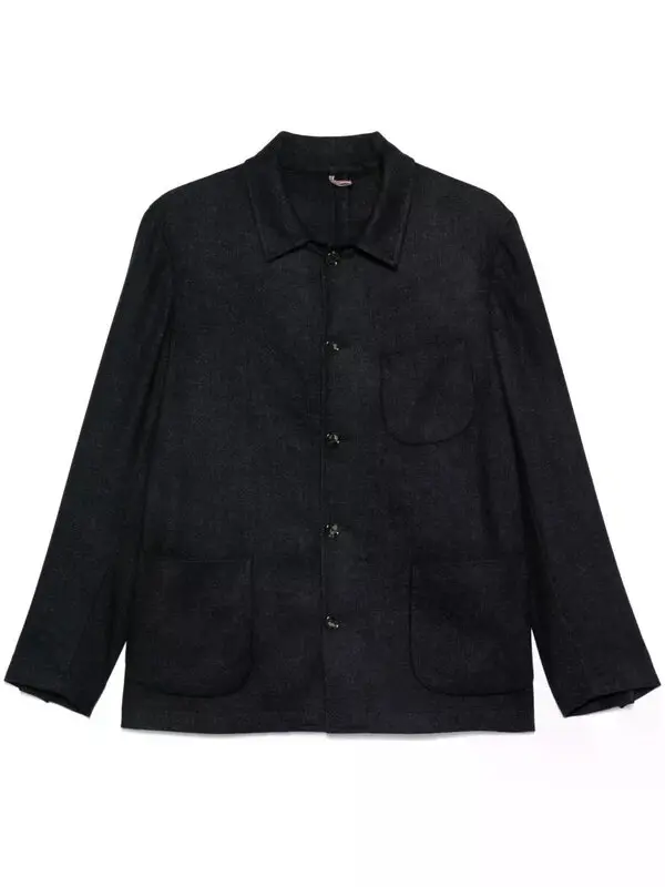 DELL'OGLIO Single-breasted Shirt Jacket - Blue