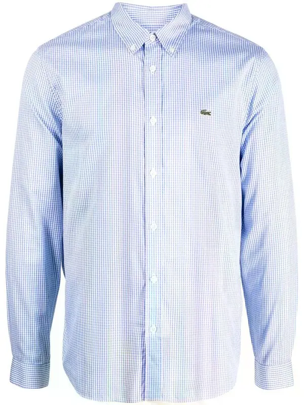 Lacoste Crocodile Logo-patch Plaid Shirt