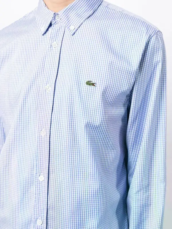 Lacoste Crocodile Logo-patch Plaid Shirt