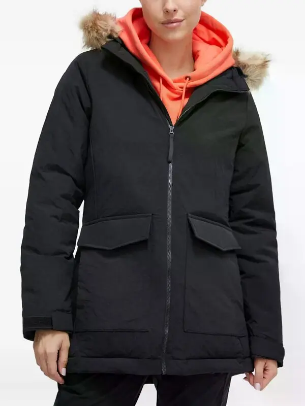 Adidas Faux-fur Hooded Padded Jacket - Black