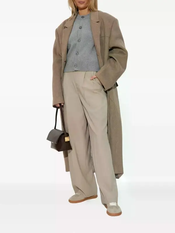 AMI Paris Pleated Buckle-fastening Trousers - Neutrals