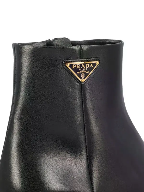 Prada Triangle-logo Pointed-toe Boots