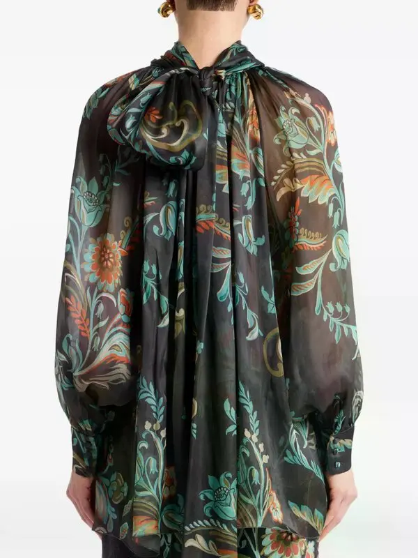 Etro Daffodil-motif High-neck Blouse