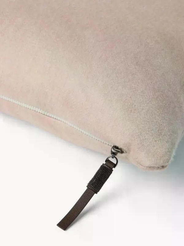 Brunello Cucinelli Large Cashmere Cushion - Neutrals