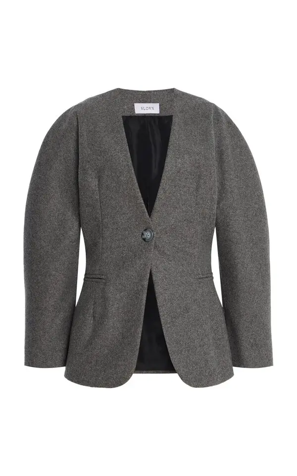 SLOAN Circular-sleeve Wool Blazer