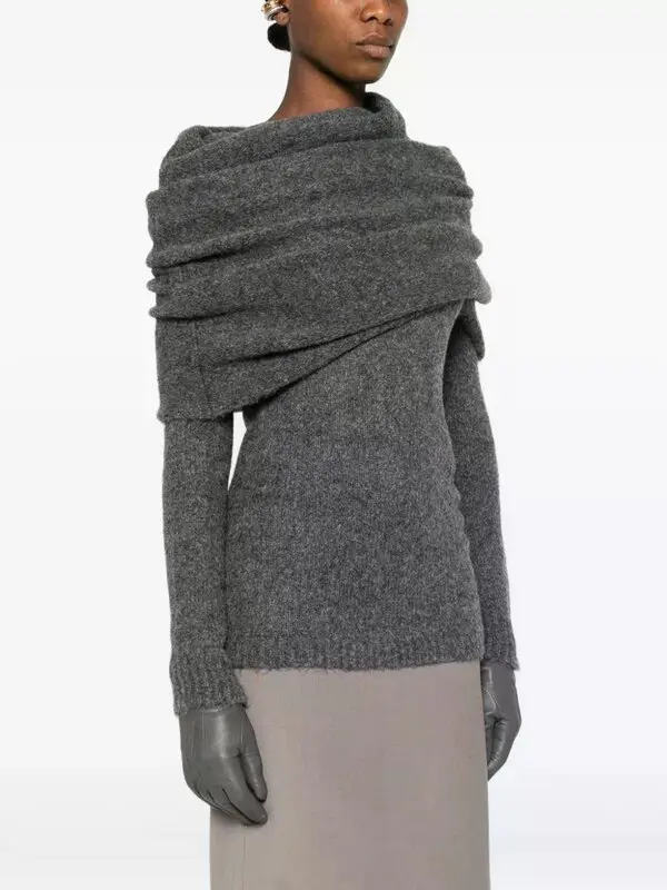 ENTIRE STUDIOS Bound Off-shoulder Sweater - Grey