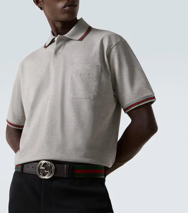 Gucci Web Stripe Cotton-blend Polo Shirt