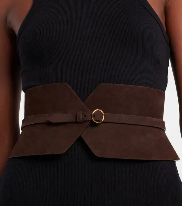 Alaïa Suede Corset Belt - Brown