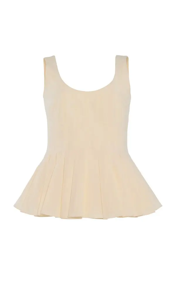 ASHLYN Organic Cotton 'leon' Peplum Tank Top - Ivory