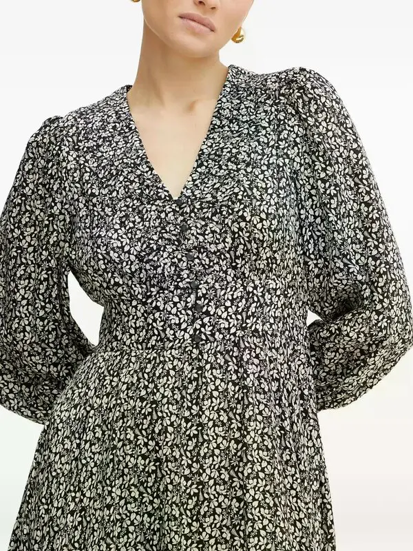 IVY OAK Floral-print Button-front Maxi Dress