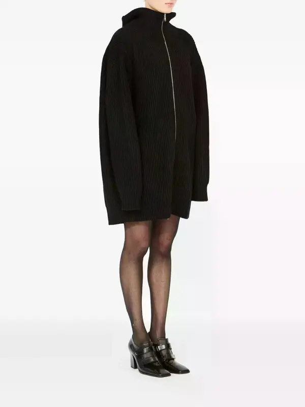 MAISON MARGIELA Zip-front Ribbed High-neck Jacket - Black