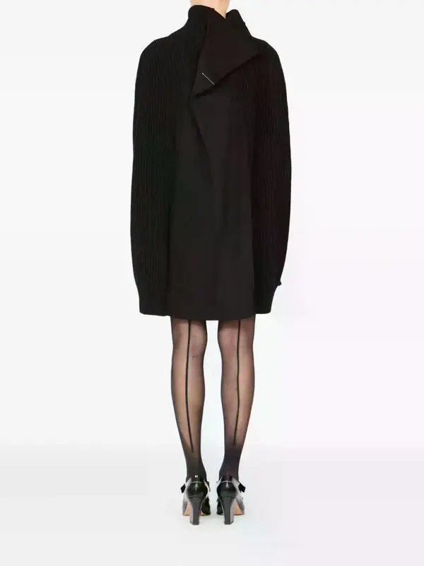 MAISON MARGIELA Zip-front Ribbed High-neck Jacket - Black