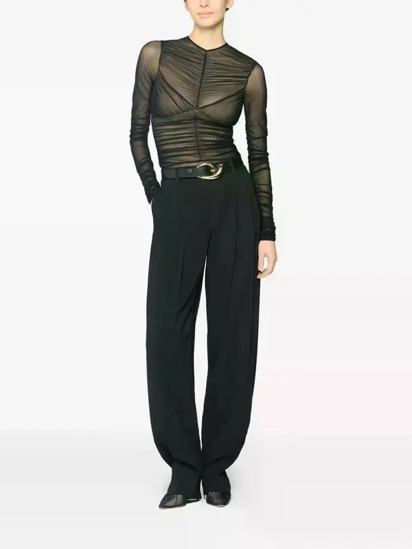 GENNY Ruched Mesh Bodysuit