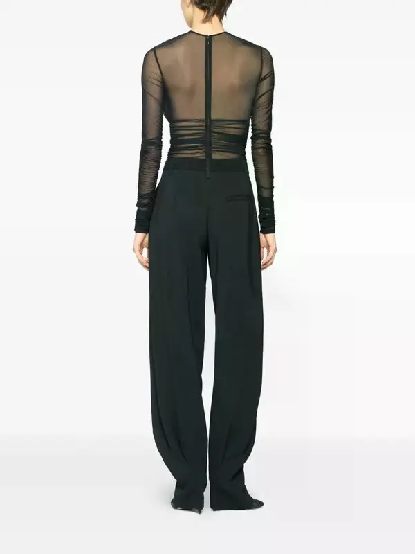 GENNY Ruched Mesh Bodysuit